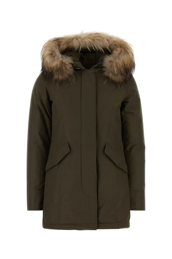 Woolrich Arctic Raccoon Parka Jacket - Green