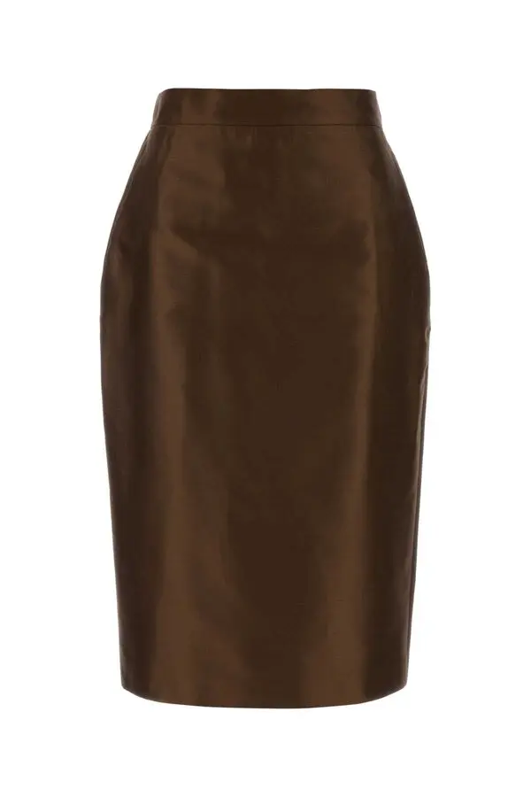 MM STUDIO Chocolate Cotton-blend Egoista Mini Skirt - Brown