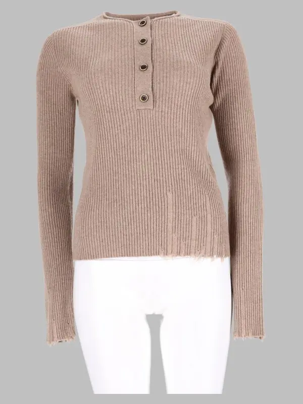 UMA WANG 100% Cashmere Knit Top - Beige