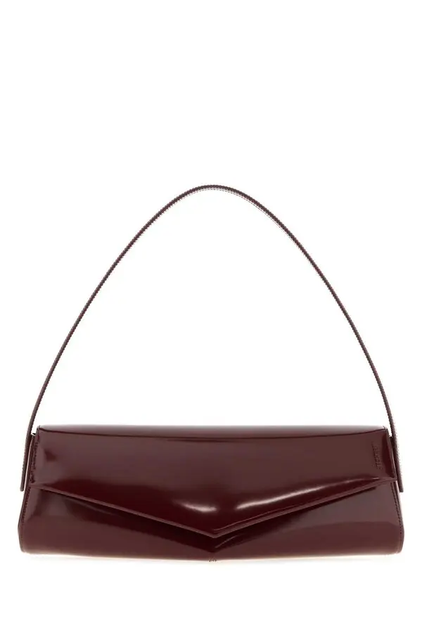 JIL SANDER Kante Shoulder Handbag In 100% Calf Leather With Handle, 34 Cm X 13 Cm X 4 Cm - Burgundy