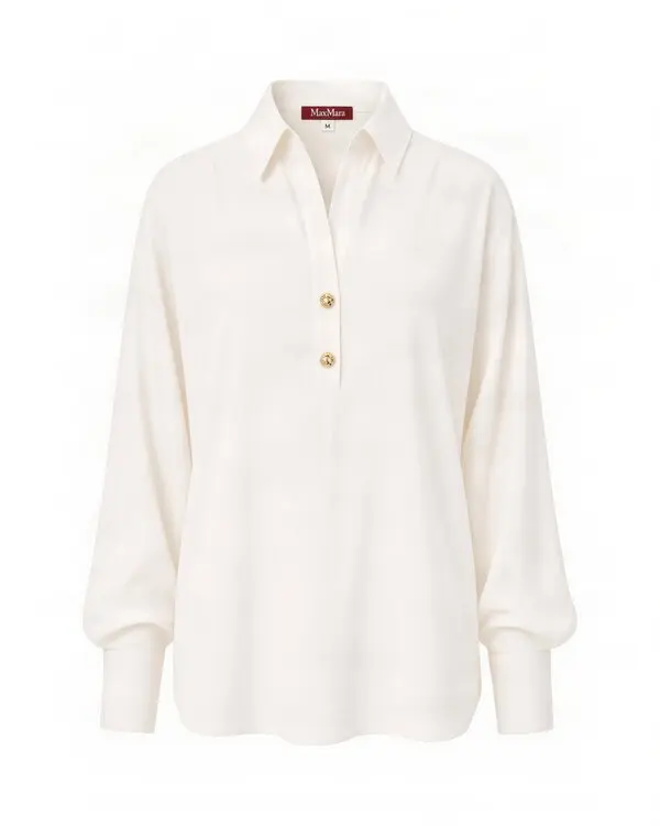 Max Mara Silk Button-front Shirt Blouse - Seta