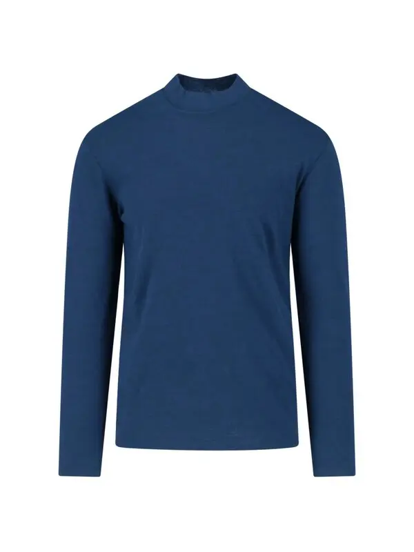 JIL SANDER Mock Neck Long Sleeve Top - Blue