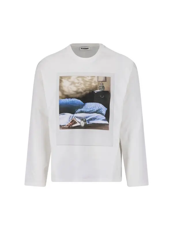 JIL SANDER Graphic Long-sleeve T-shirt - White