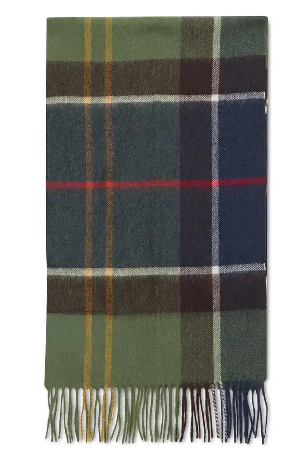 Barbour Checkered Scarf With Fringes - Multicolor