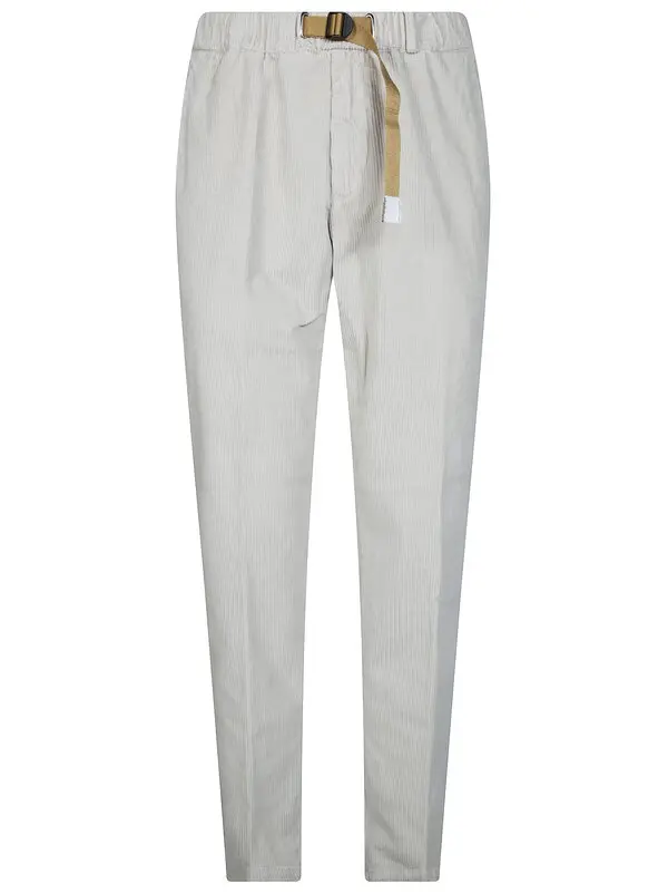WHITE SAND Velour Stripe Pants - Beige