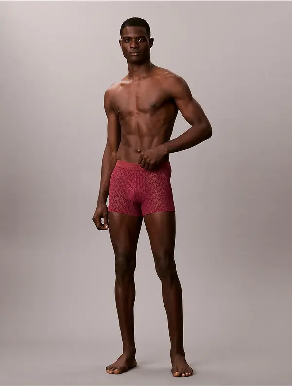 Calvin Klein Sheer Mesh Trunk - Established Red