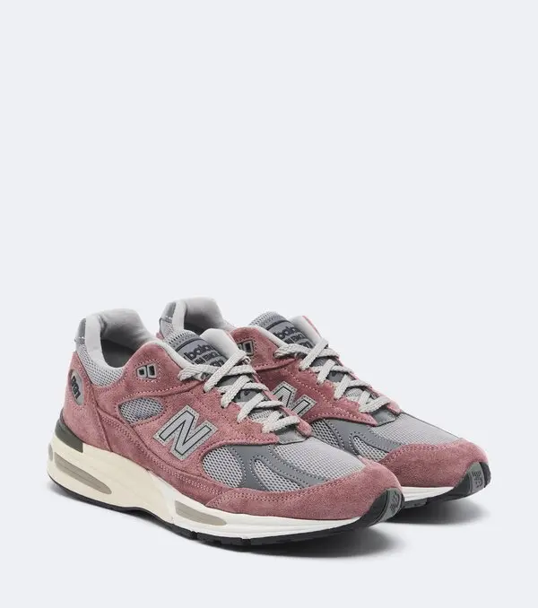 NEW BALANCE 991v2 Miuk Suede-trimmed Sneakers