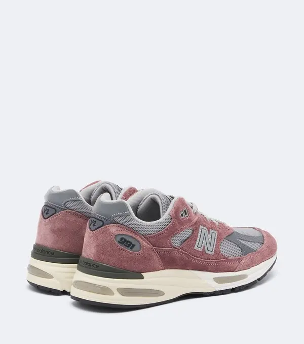 NEW BALANCE 991v2 Miuk Suede-trimmed Sneakers