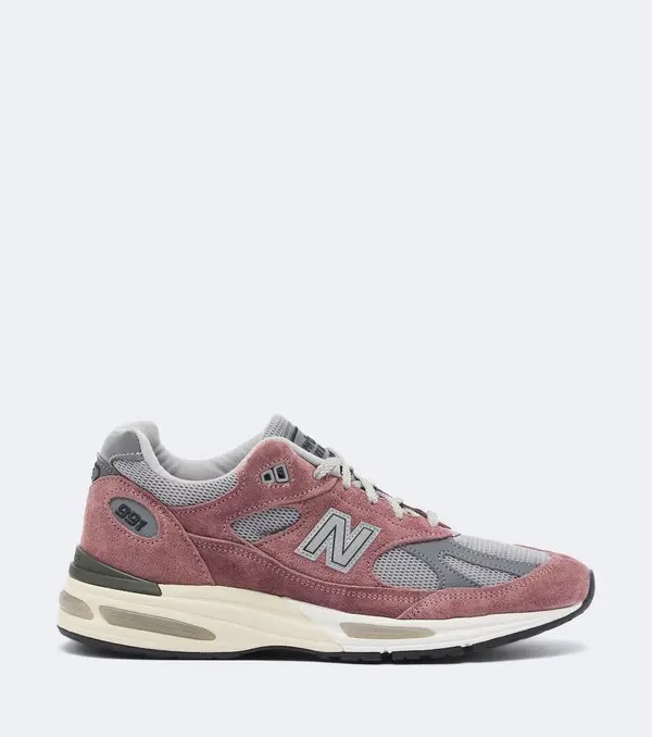 NEW BALANCE 991v2 Miuk Suede-trimmed Sneakers