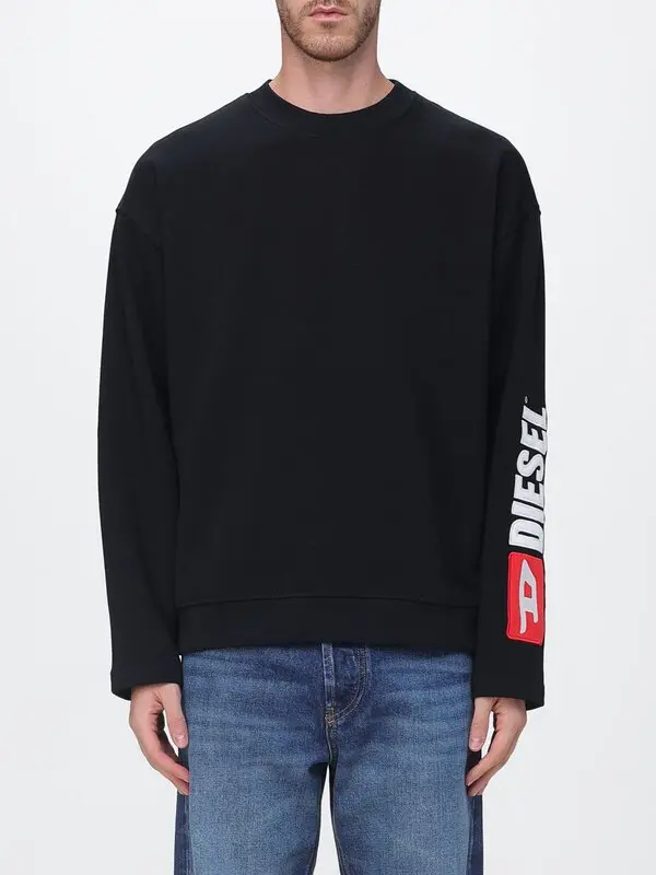DIESEL® Cotton Crewneck Sweatshirt - Black