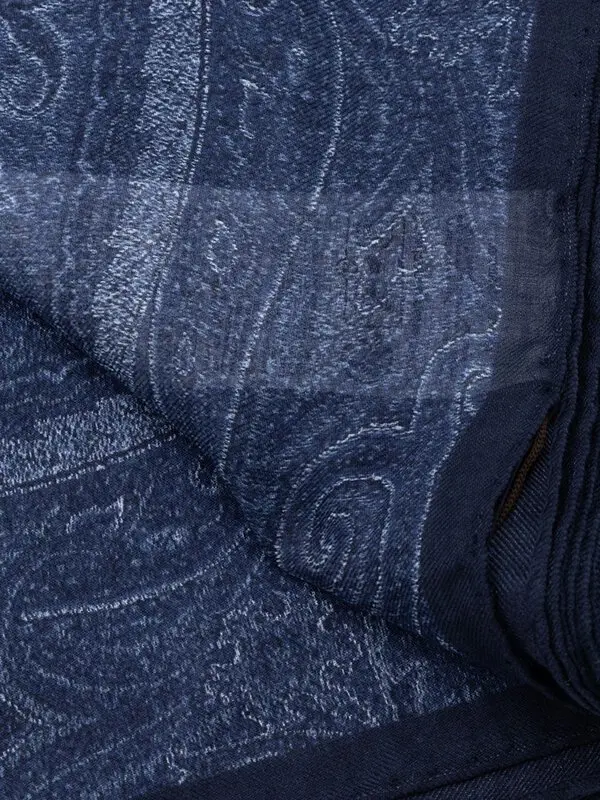 Etro Fringed Paisley Jacquard Cashmere Scarf