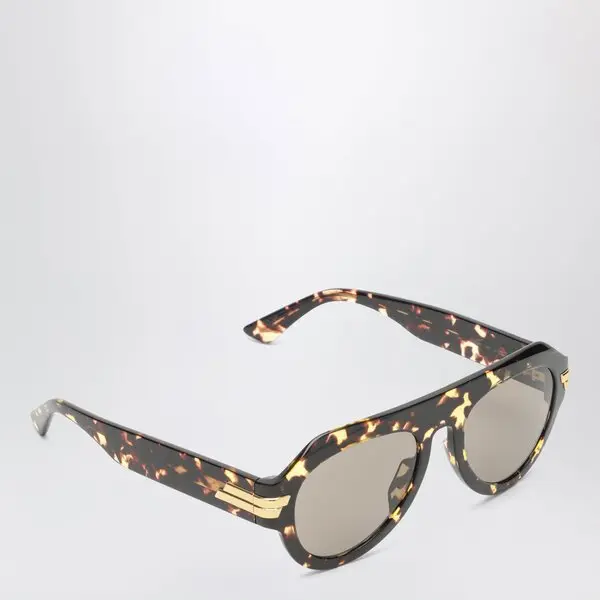 Bottega Veneta Aviator Sunglasses In Tortoiseshell Acetate