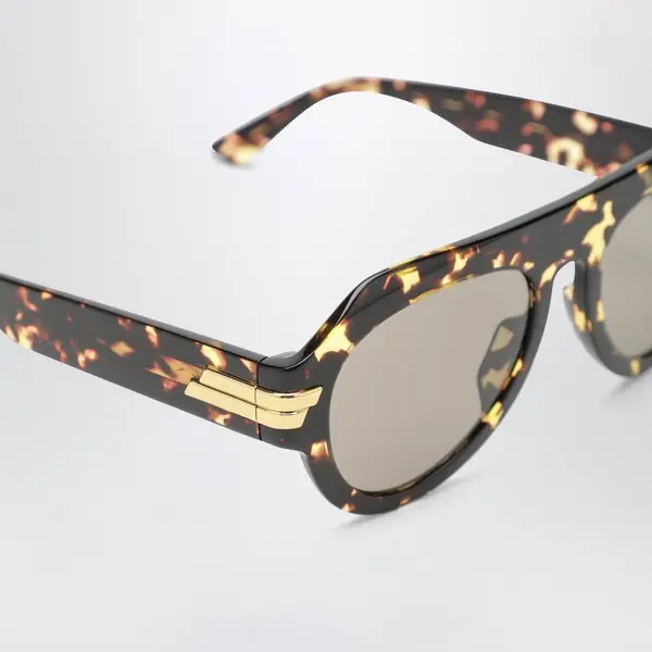 Bottega Veneta Aviator Sunglasses In Tortoiseshell Acetate