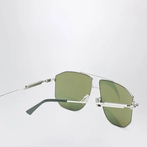 Bottega Veneta Silver-tone Sunglasses In Metal