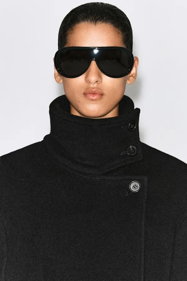 Cos Belted Wool-blend Mock-neck Coat