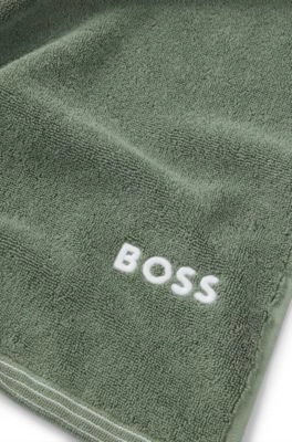 BOSS Cotton Bath Towel With Contrast Embroidered Logo