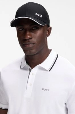 BOSS Cotton-twill Cap With Contrast Trim And Embroidered Logo
