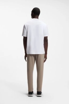 BOSS Relaxed-fit Mock-neck T-shirt In Stretch Cotton