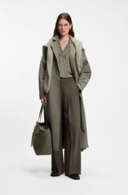 BOSS Revers Suede Tote Bag With Braided Belt
