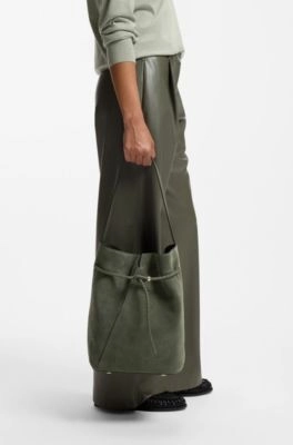 BOSS Revers Suede Bucket Bag With Braided Belt