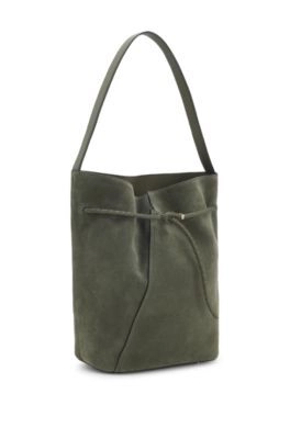 BOSS Revers Suede Bucket Bag With Braided Belt