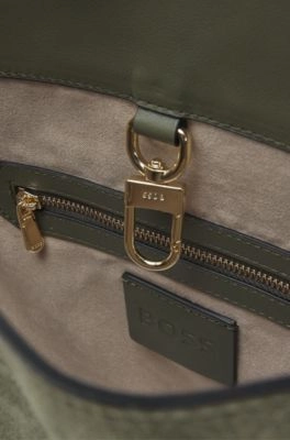 BOSS Revers Suede Bucket Bag With Braided Belt