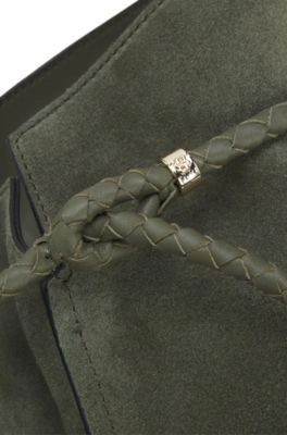 BOSS Revers Suede Bucket Bag With Braided Belt