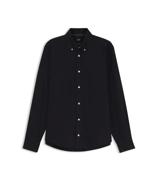 BOSS Regular-fit Button-down Shirt In Oxford Cotton - Dark Blue