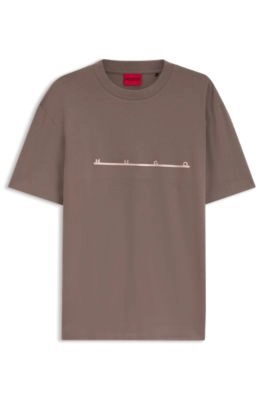 Hugo Relaxed-fit T-shirt With Zigzag Stitching Detail