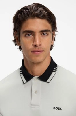 BOSS Cotton Slim-fit Polo Shirt With Contrast Trims