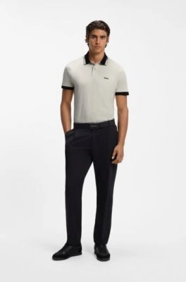 BOSS Cotton Slim-fit Polo Shirt With Contrast Trims
