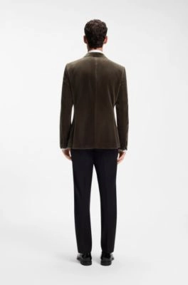 BOSS Slim-fit Tuxedo Jacket In Cotton Velvet