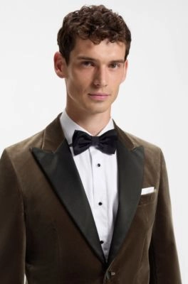 BOSS Slim-fit Tuxedo Jacket In Cotton Velvet