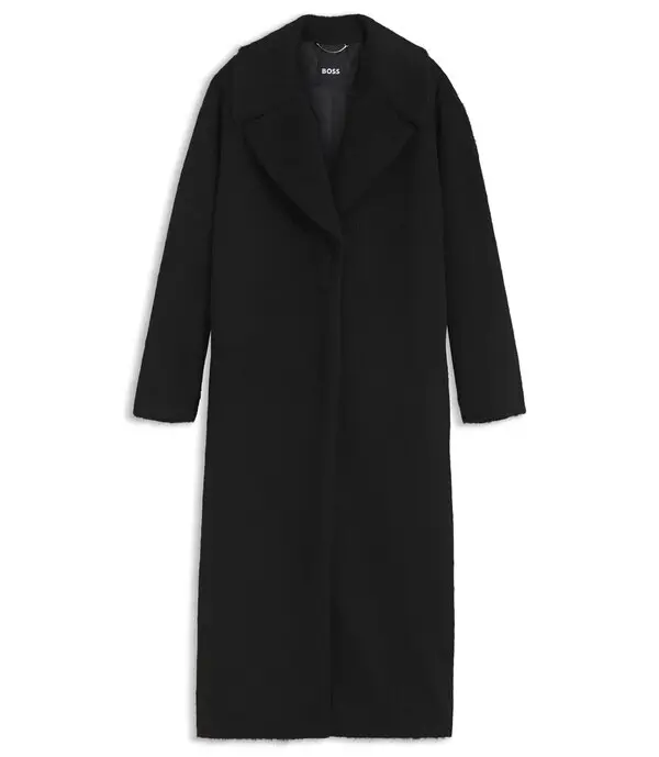 BOSS Cocoon Coat In Textured Wool Blend