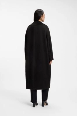 BOSS Cocoon Coat In Textured Wool Blend