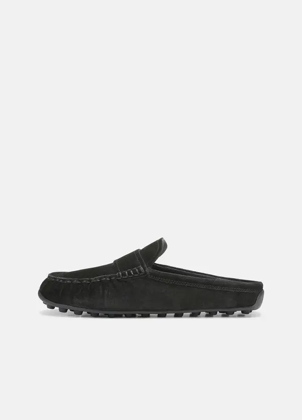 Vince Berkley Suede Driver Mules - Black