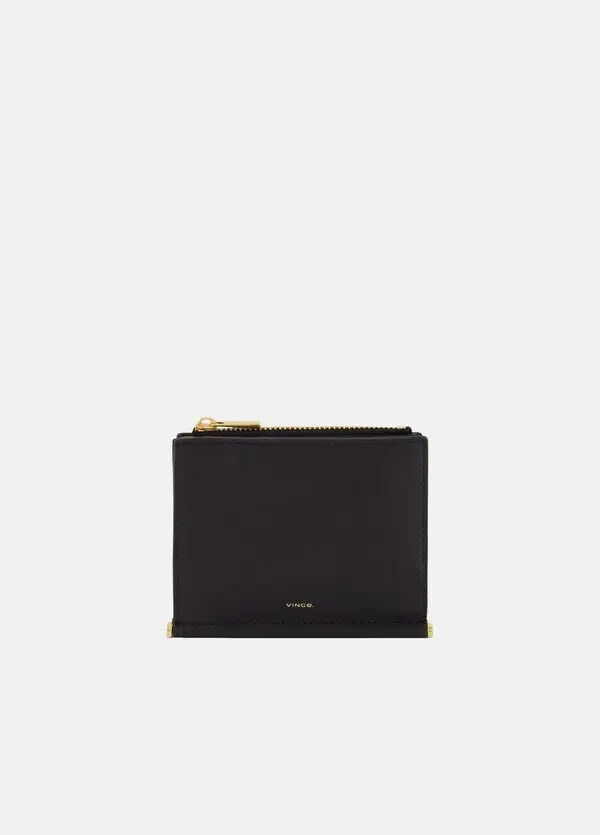Vince Toggle Bar Leather Bifold Wallet - Black