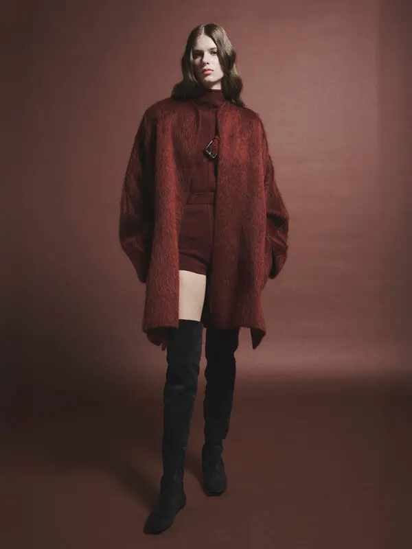 Max Mara Short Alpaca And Wool Coat - Rust