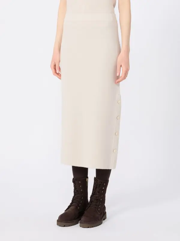 Max Mara Wool And Cashmere Yarn Pencil Skirt