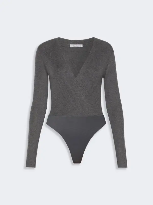 Max Mara Cashmere Yarn Sweater Bodysuit - Dark Grey