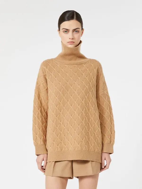 Max Mara Oversized Diamond Wool And Cashmere Sweater