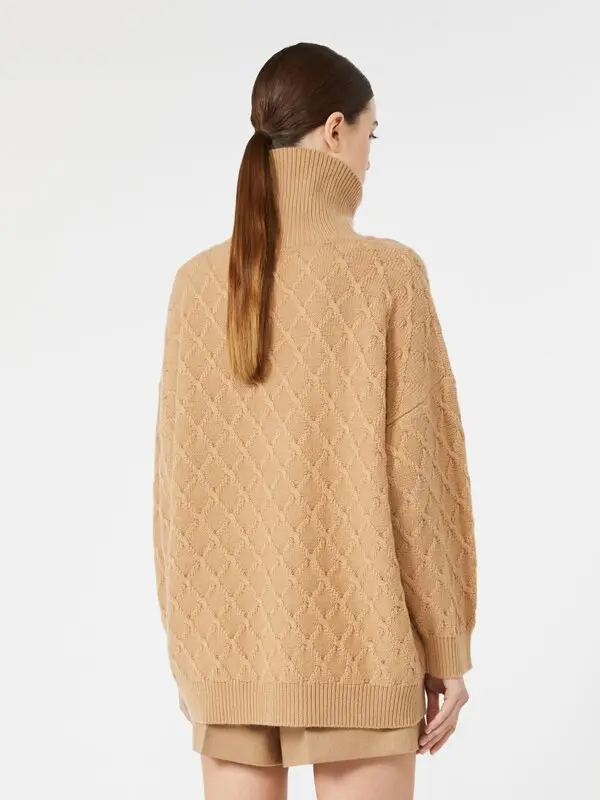 Max Mara Oversized Diamond Wool And Cashmere Sweater