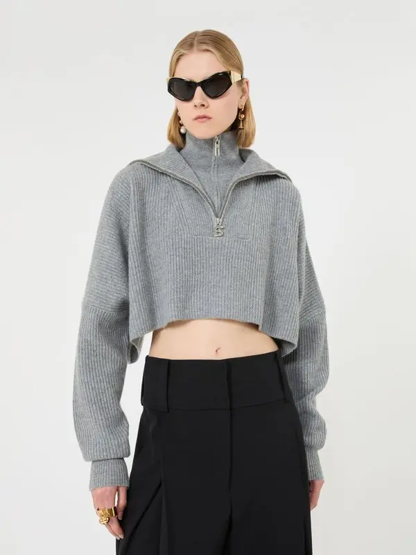 Max Mara Oversized Wool And Cashmere Cropped Sweater