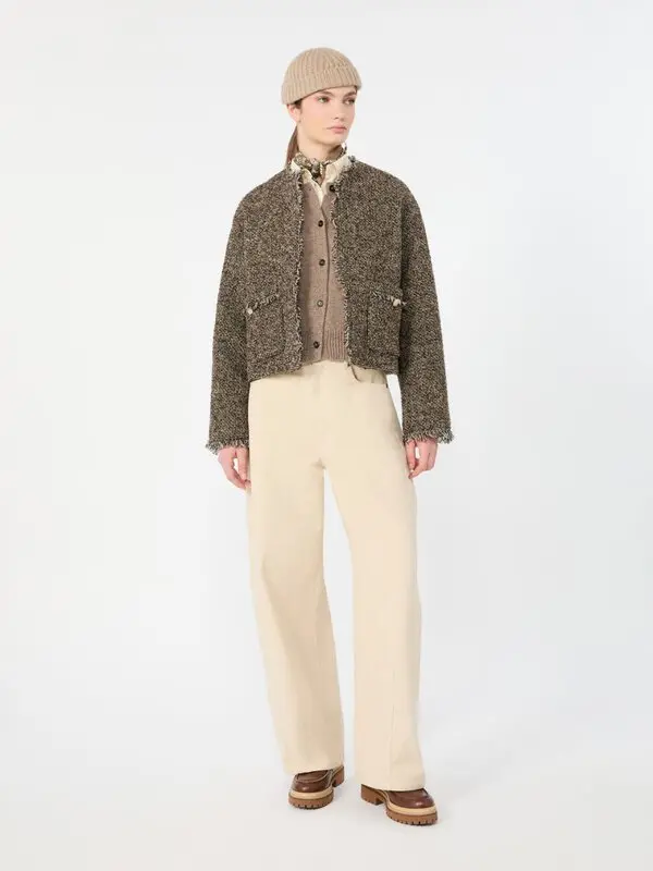 Max Mara Wool Blend Bouclé Boxy Jacket