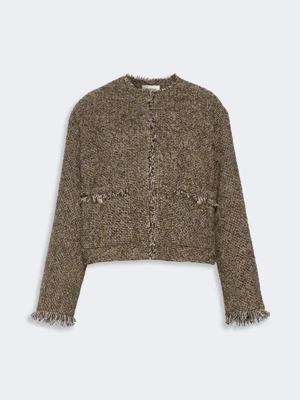 Max Mara Wool Blend Bouclé Boxy Jacket