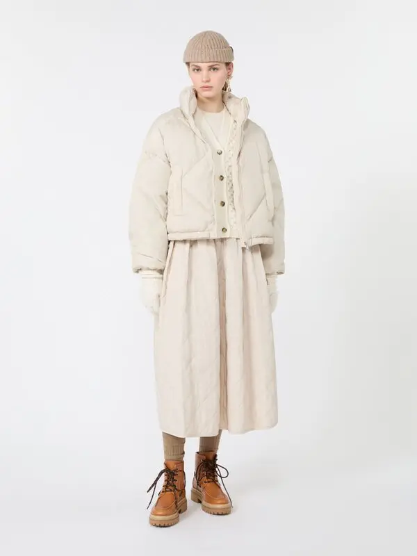 Max Mara Technical Plain-weave Fabric Flared Skirt