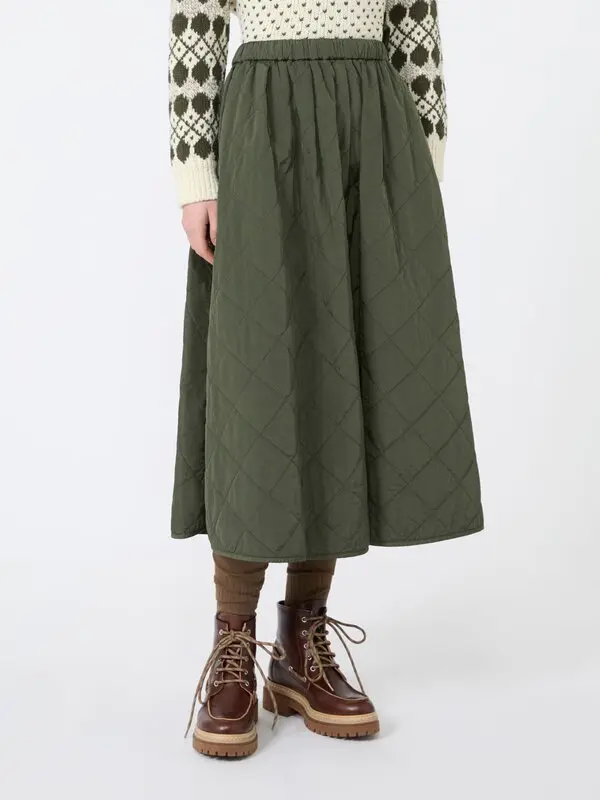 Max Mara Technical Plain-weave Fabric Flared Skirt