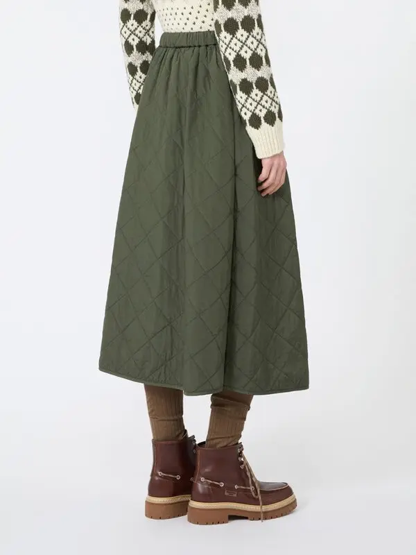 Max Mara Technical Plain-weave Fabric Flared Skirt