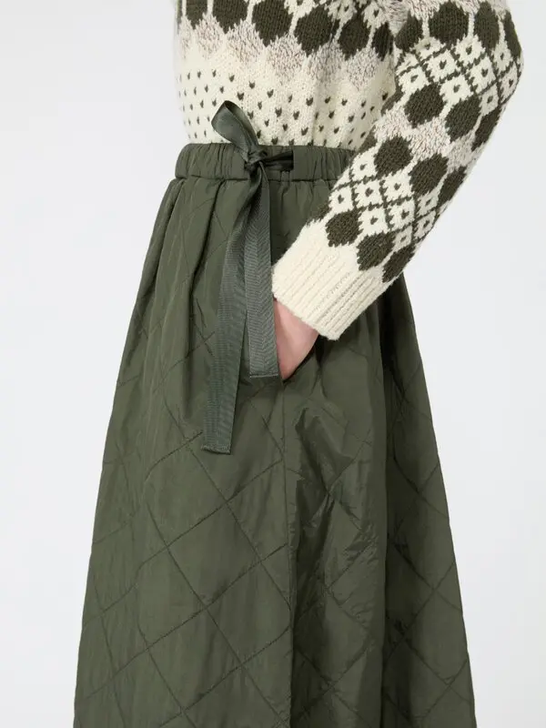 Max Mara Technical Plain-weave Fabric Flared Skirt