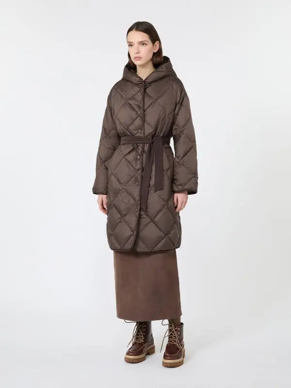 Max Mara Reversible Down Jacket In Technical Twill
